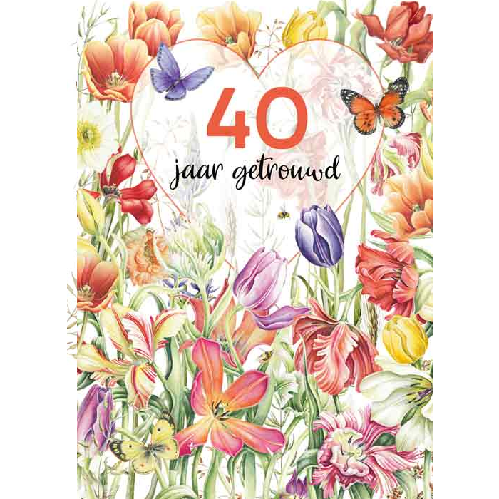 Wenskaart 40 Jaar Getrouwd Hartelijk Gefeliciteerd Janneke Brinkman