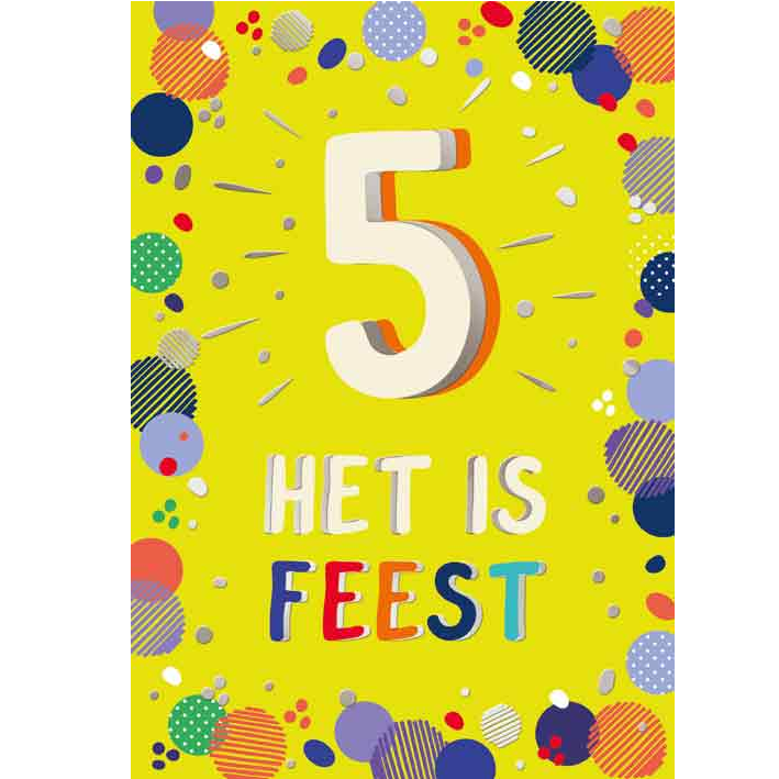 5 Het is Feest - Wenskaart Celebrate - KunstZinnig Kado- en Woonwinkel