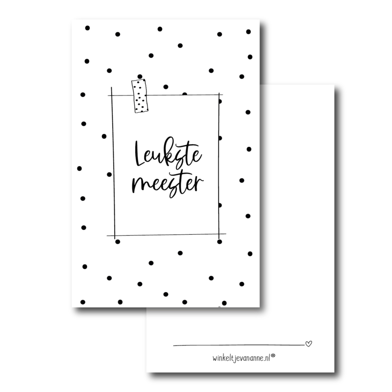 Mini Kaartje - Leukste Meester - KunstZinnig Kado- en Woonwinkel