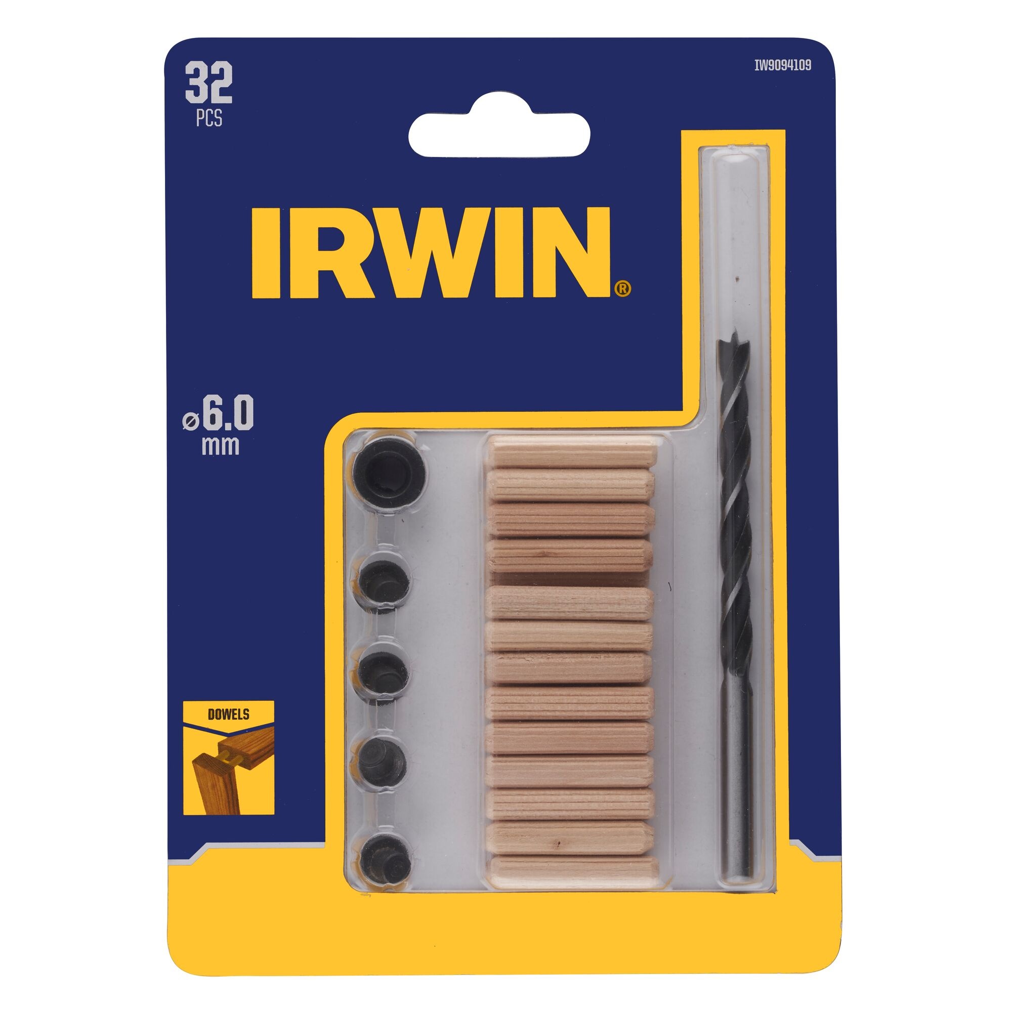 DeuvelSet 32PCS, 26 deuvels 6mm, houtboor 6mm, 4 centreerpunten, 1 ...