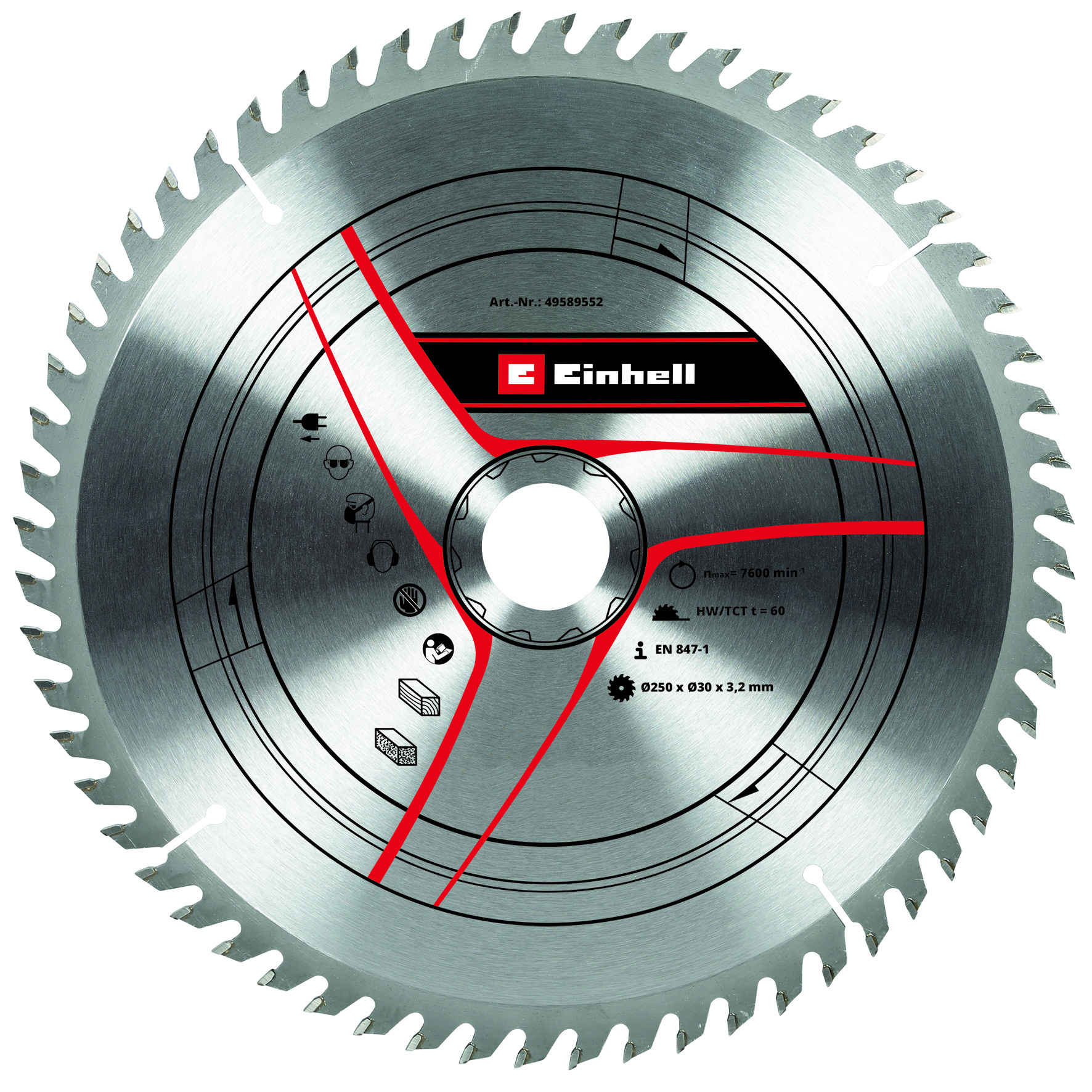 Einhell HM TCT Zaagblad - 1 stuk - Ø250x30x3,2 mm / 60 T - HoukemaTools