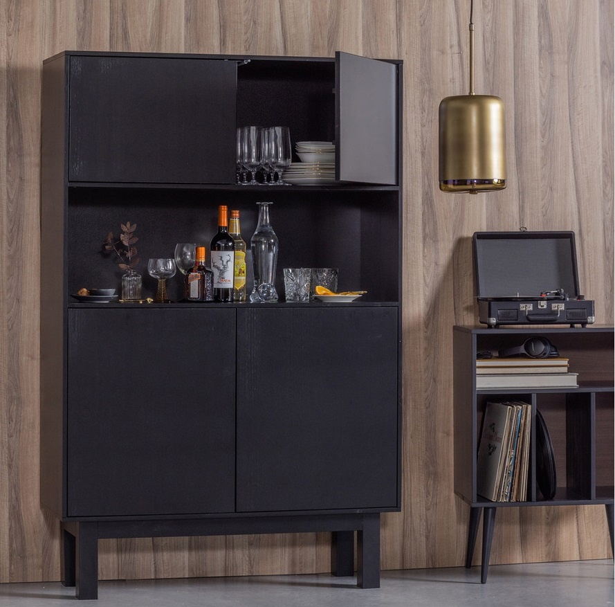 Finca Buffet-/ Drankkast Grenen Diep Zwart [fsc] - Gratis thuisbezorgd ...