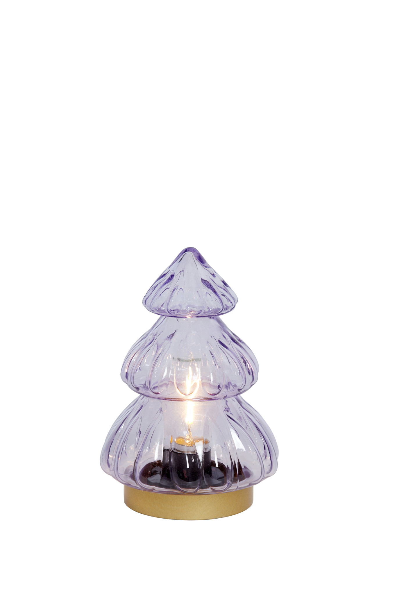 Tafellamp LED Ø12x18 cm TREE lila-goud - De Woon Winkel