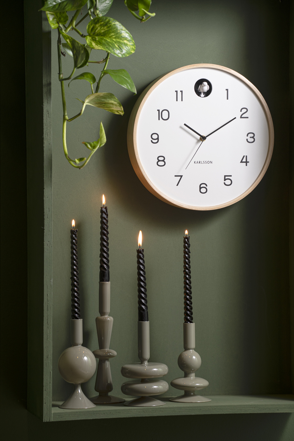 Wandklok Natural Cuckoo wit - Gratis thuisbezorgd - De Woon Winkel