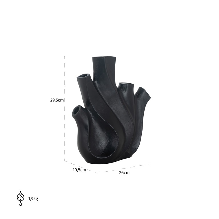 Vaas Jason groot zwart - Gratis thuisbezorgd - De Woon Winkel