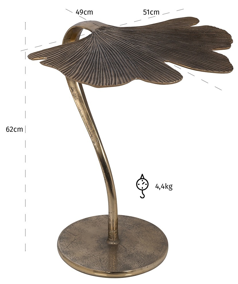 Bijzettafel June geborsteld goud - Gratis thuisbezorgd - De Woon Winkel