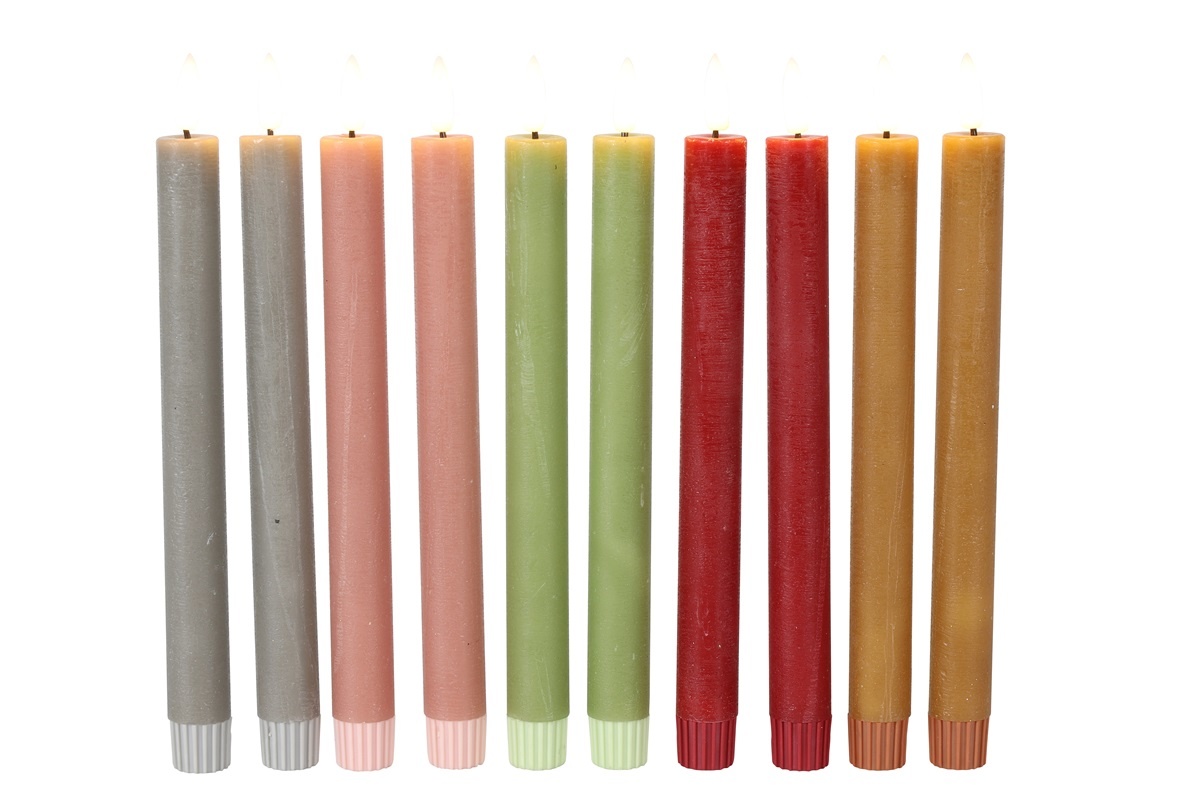 Dinerkaars LED Diner rustiek amber met beweegbare vlam – 2 stuks - De ...