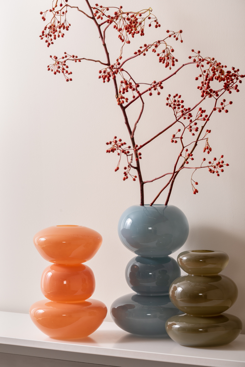 Vaas Bubbles glas groot lichtblauw - De Woon Winkel