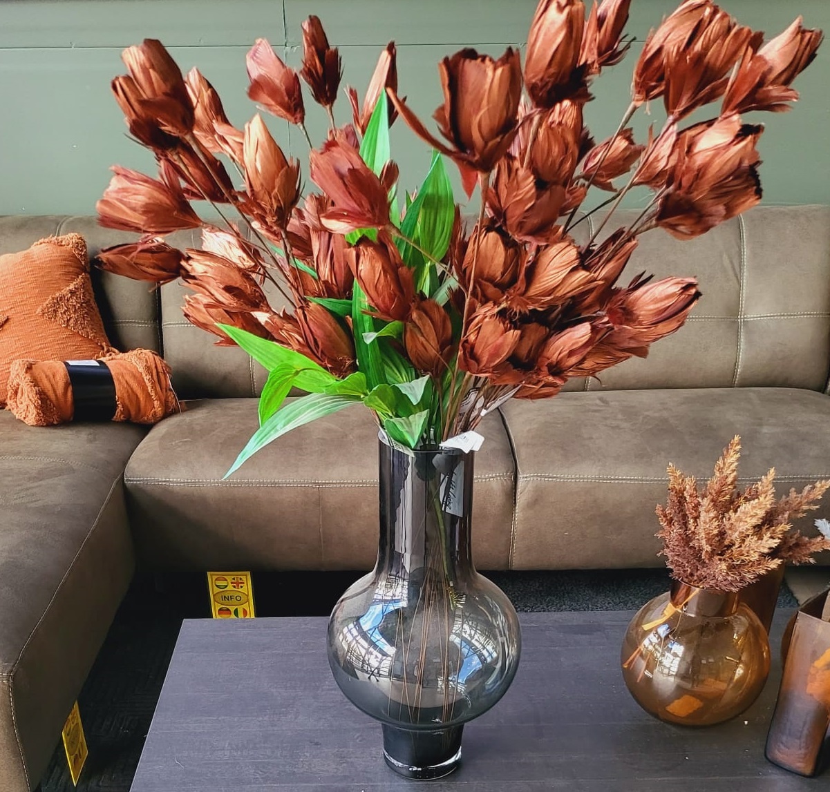 Ornament 6 bloemen 90 cm TULIP koper - De Woon Winkel