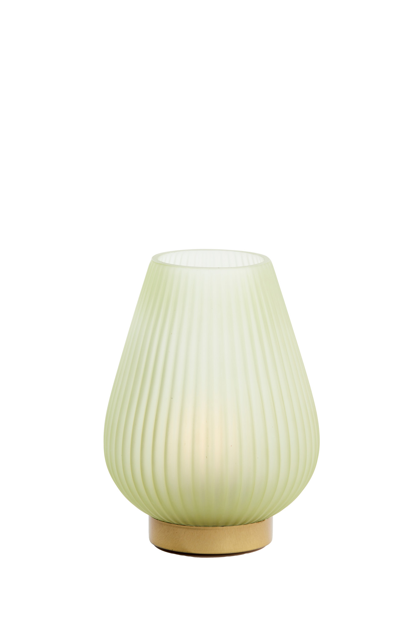 Tafellamp LED TAJERA glas mat licht groen+goud - 2 afmetingen - De Woon ...