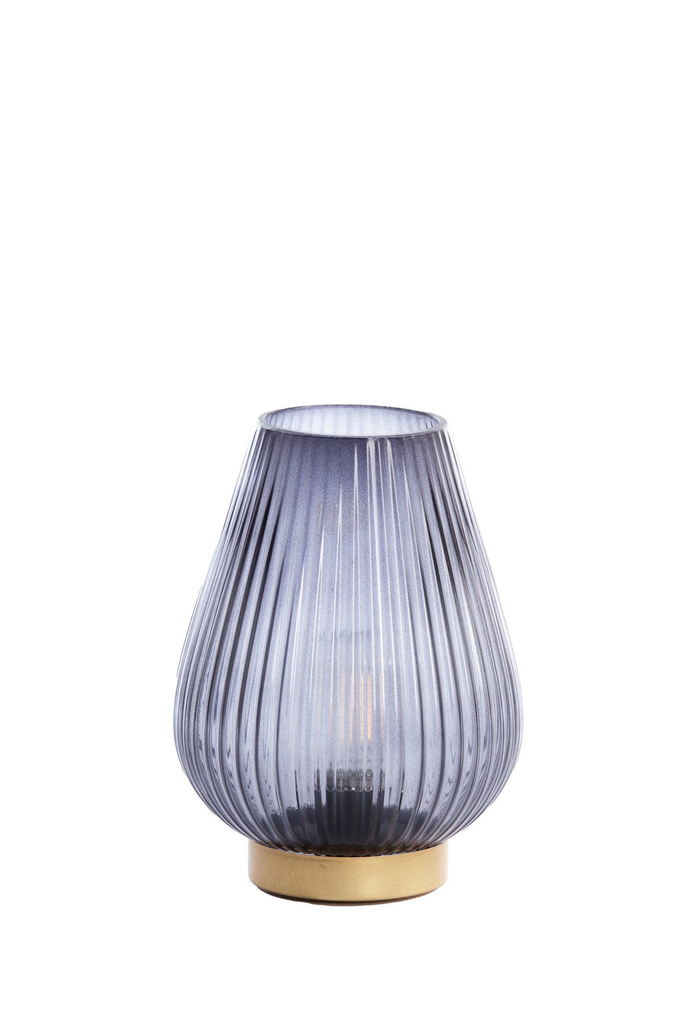 Tafellamp LED TAJERA glas grijs+goud - 2 afmetingen - De Woon Winkel