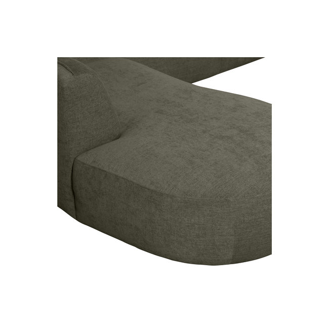 Polly Bank U-vorm Links Warm Groen – Gratis thuisbezorgd - De Woon Winkel