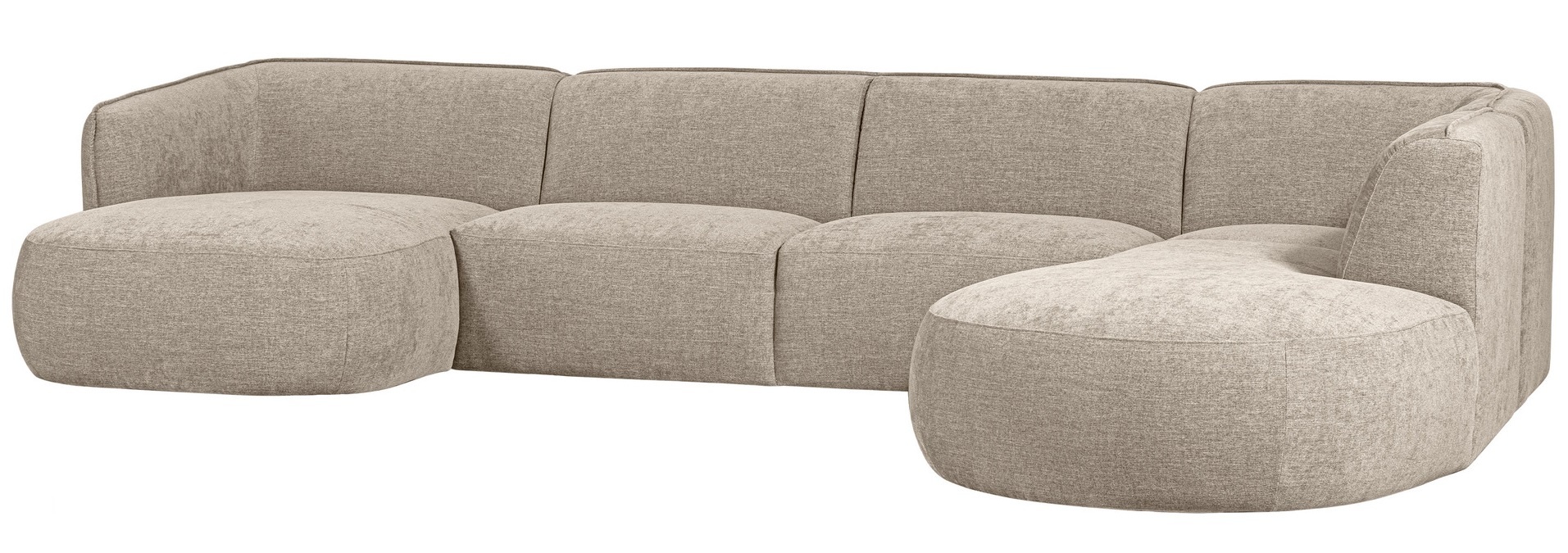 Polly Bank U-vorm Rechts Zand – Gratis thuisbezorgd - De Woon Winkel