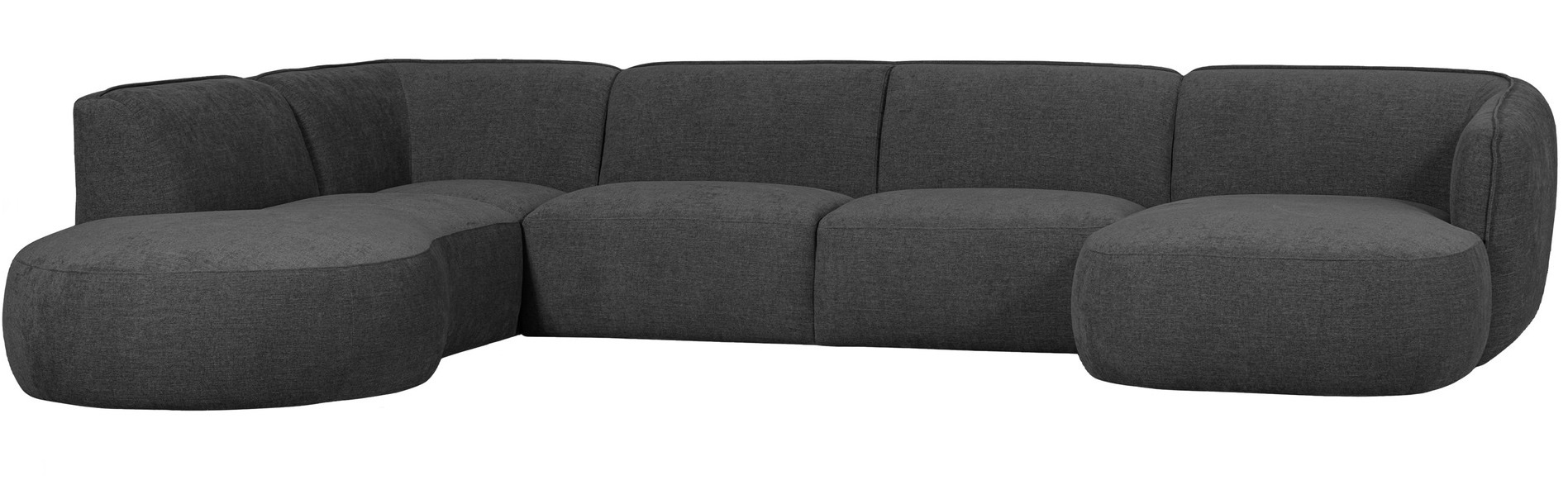 Polly Bank U-vorm Links Grijs – Gratis thuisbezorgd - De Woon Winkel