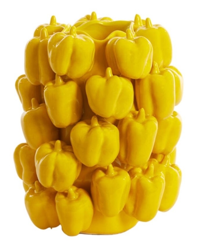 Vaas deco 23,5x23x32,5 cm BELLPEPPER keramiek glanzend geel - De Woon ...