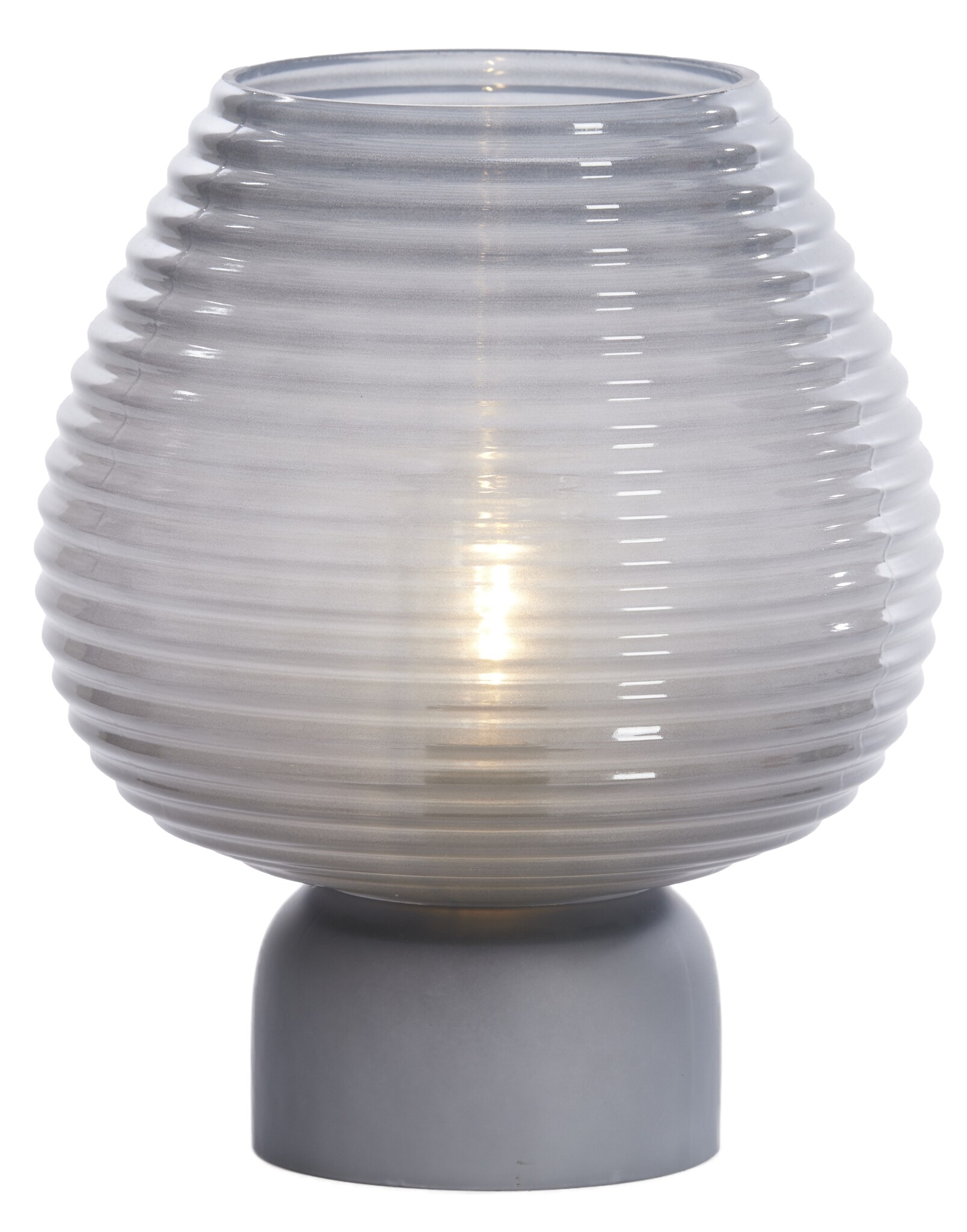 Tafellamp LED Ø22x27 cm ALENNA glas grijs - De Woon Winkel