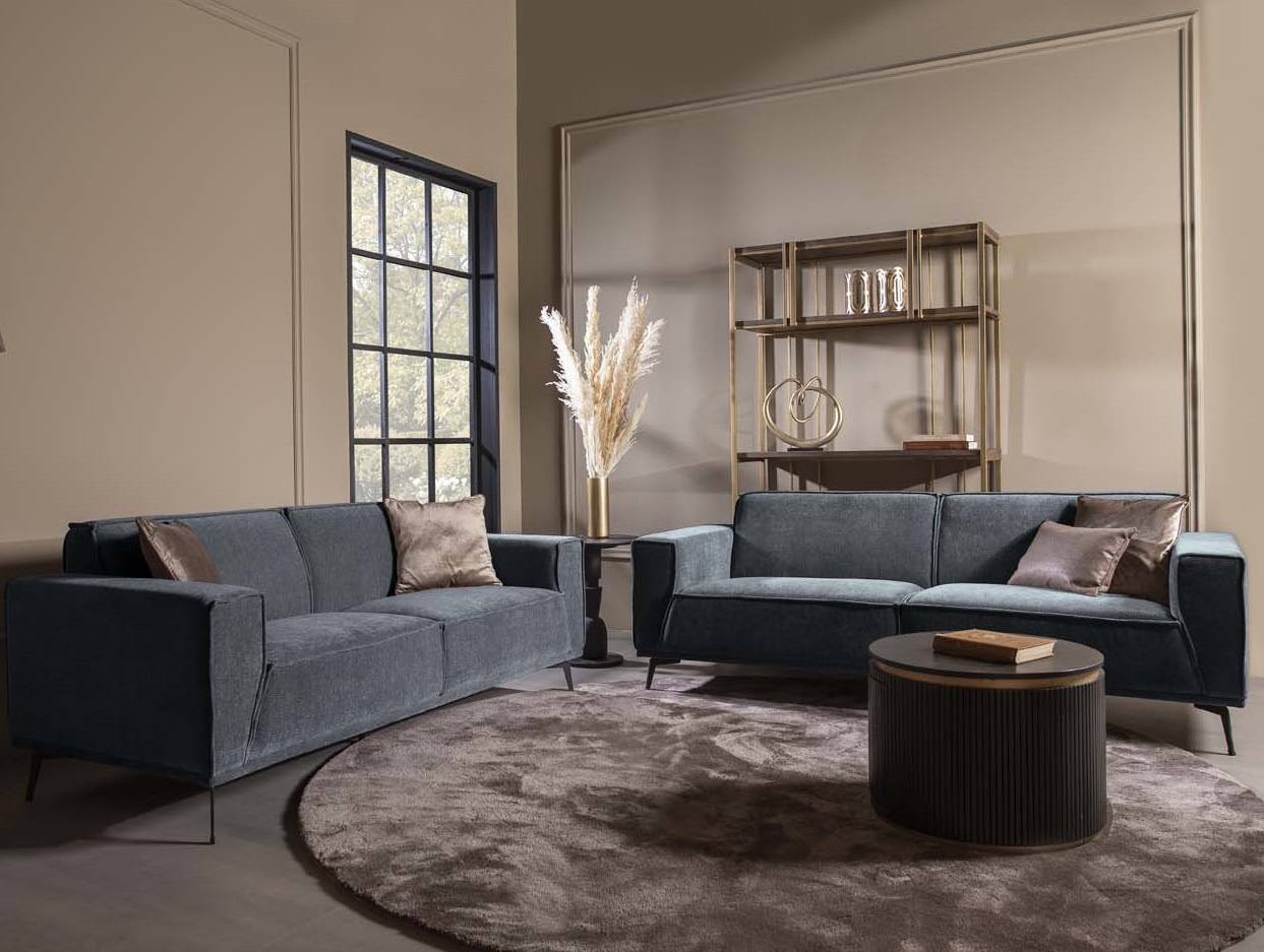 Bank Leeds - 2,5 zits + 3 zits - City 464 Zwart Blauw - De Woon Winkel