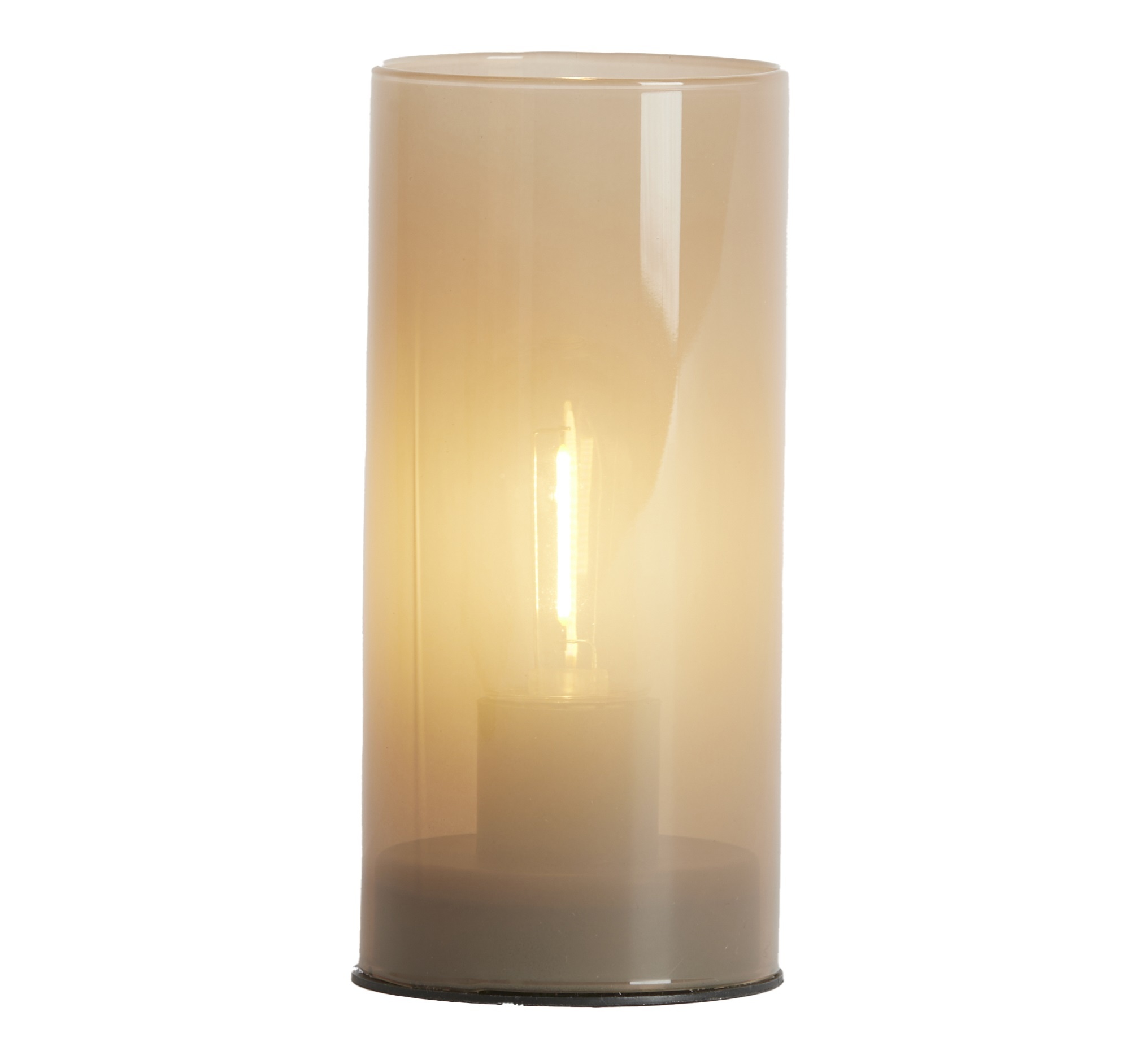 Tafellamp LED Ø7x15 cm VAZOLLA glas melk zand - De Woon Winkel