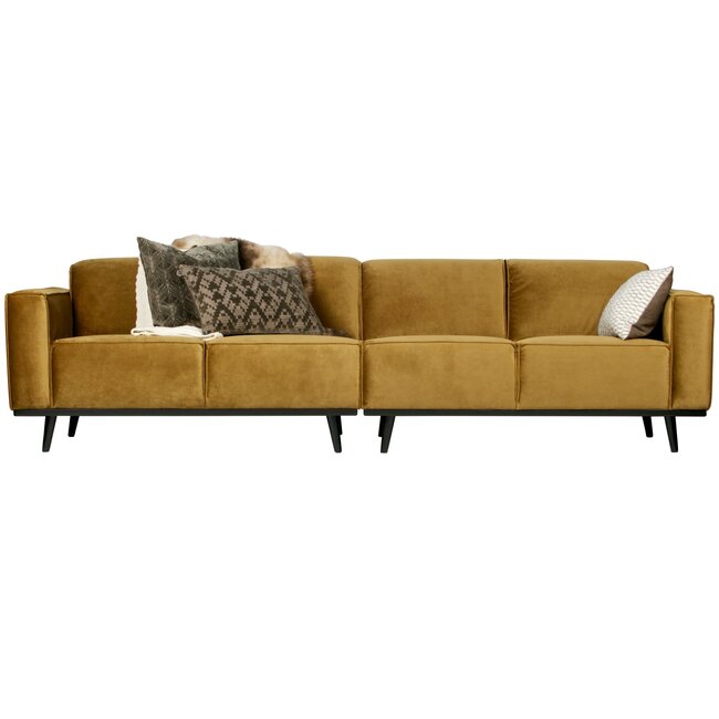 Statement 4-zits bank 280 cm fluweel honing geel - Gratis thuisbezorgd ...