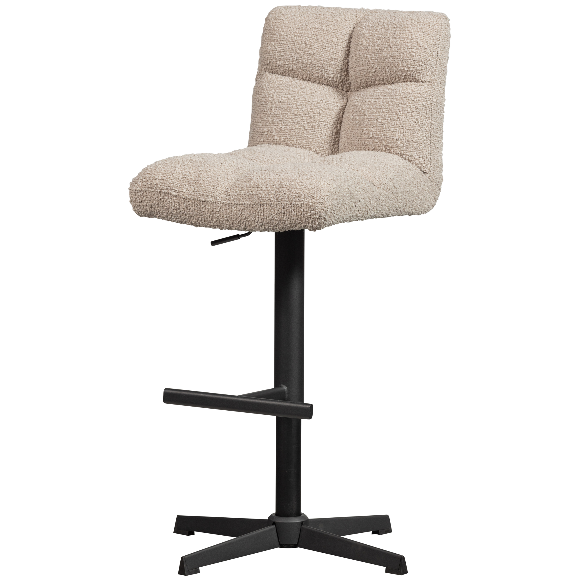 Vinny draaibare barstoel bouclé zand - Gratis thuisbezorgd - De Woon Winkel