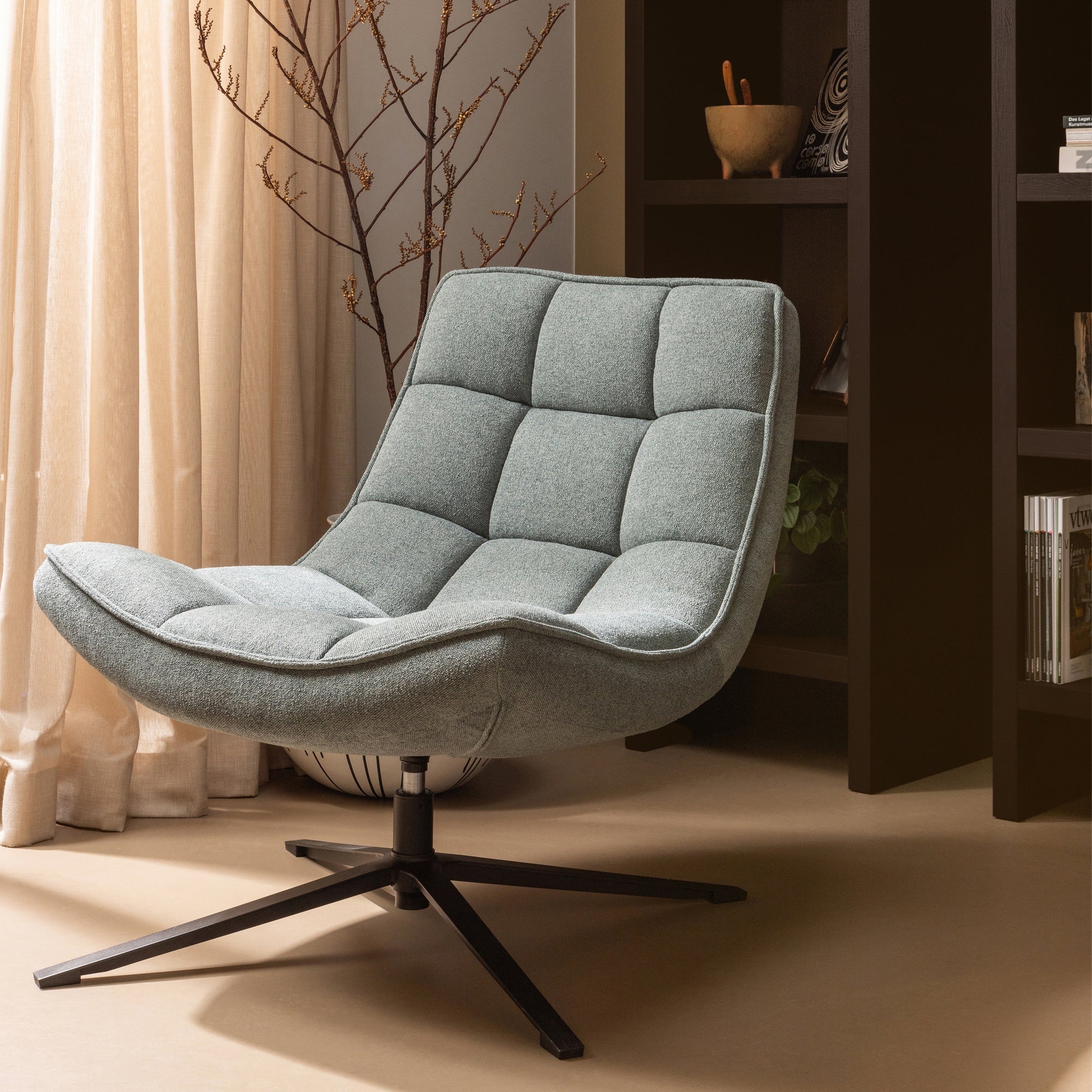 Maudi draaifauteuil blue stone - Gratis thuisbezorgd - De Woon Winkel