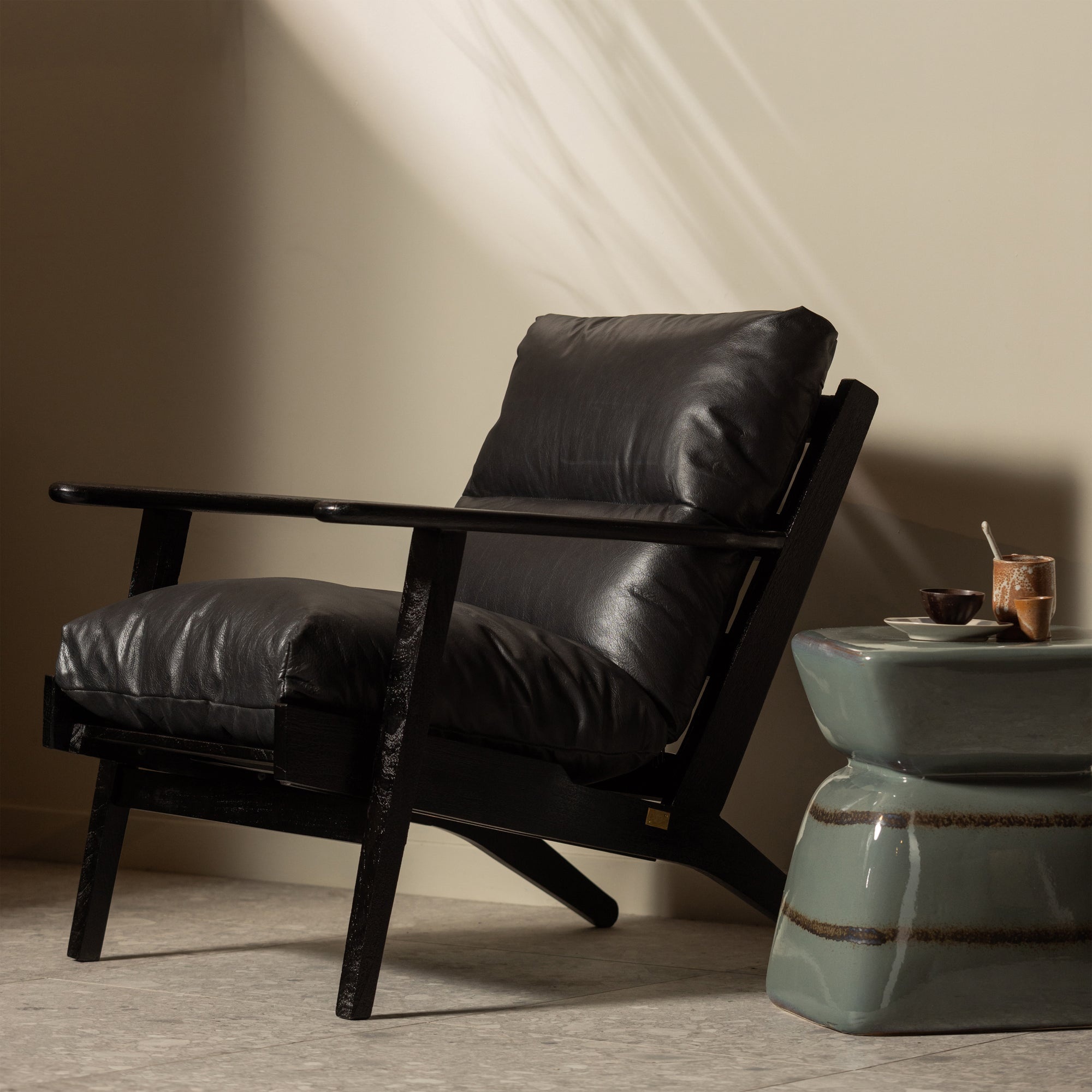 Houston fauteuil echt leer zwart - Gratis thuisbezorgd - De Woon Winkel