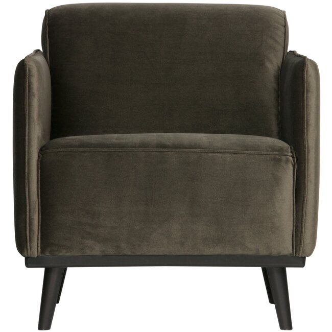 Statement fauteuil met arm fluweel warm groen - Gratis thuisbezorgd - De Woon Winkel