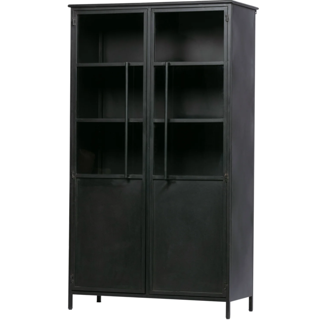Exhibit vitrinekast metaal zwart - Gratis thuisbezorgd - De Woon Winkel