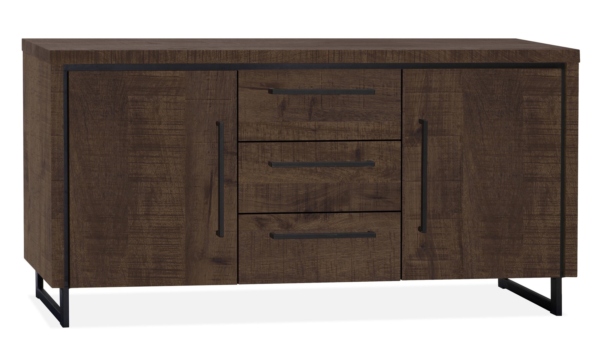 Rimini dressoir 2 deurs - 3 lades Dark mango - Gratis thuisbezorgd - De ...