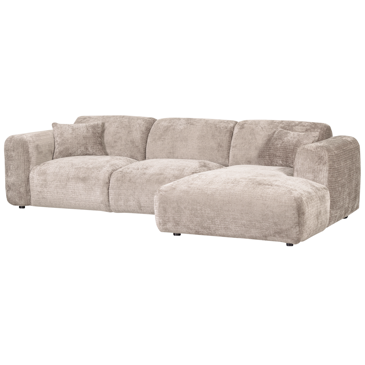 CLOUD chaise longue rechts geweven chenille naturel - Gratis ...