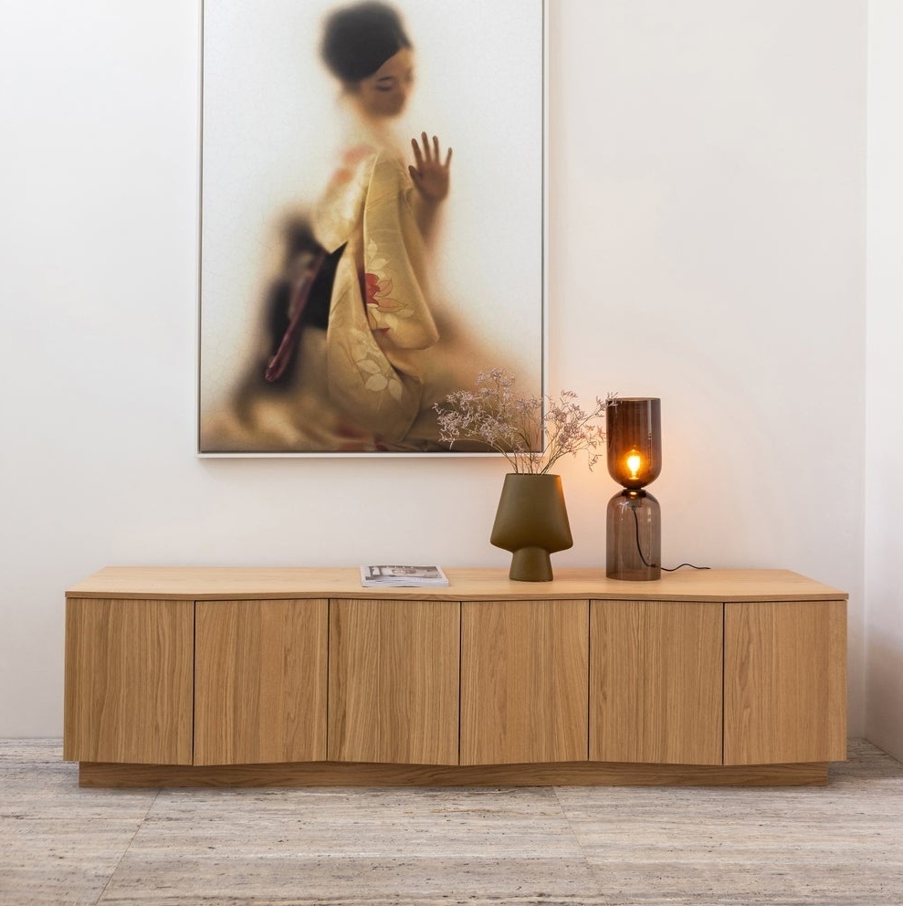 ZUMA TV meubel 200CM eiken transparant [fsc] - Gratis thuisbezorgd - De Woon Winkel