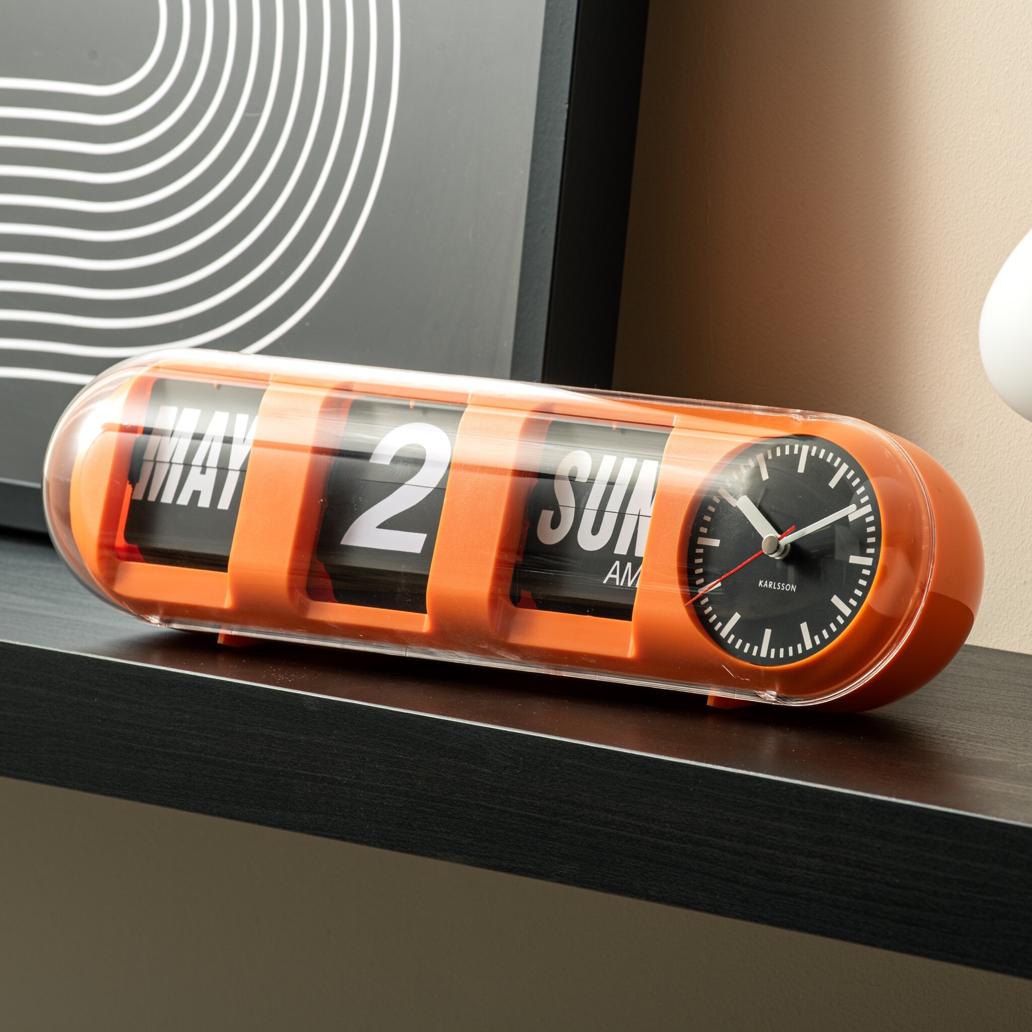 Wandklok Tube Flip Oranje - Gratis thuisbezorgd - De Woon Winkel