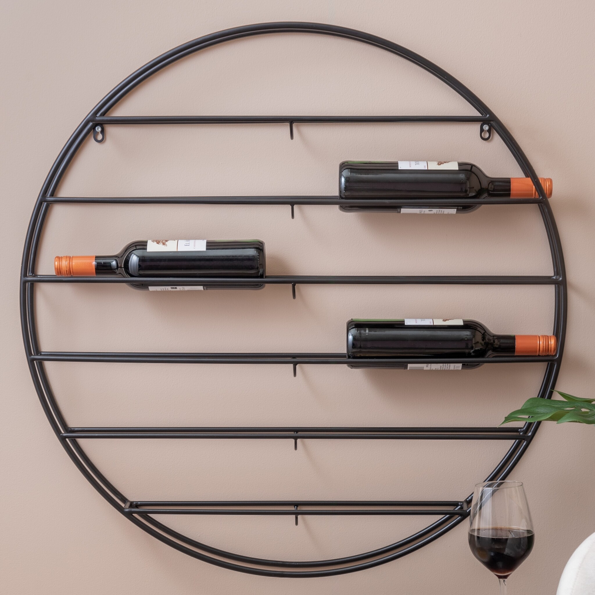 Wijnrek Redondo metaal mat zwart - Gratis thuisbezorgd - De Woon Winkel