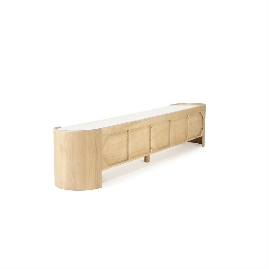 TV Meubel Don 240 cm - Luxe Eiken & Marmer, Ruimtebesparend - De Woon ...