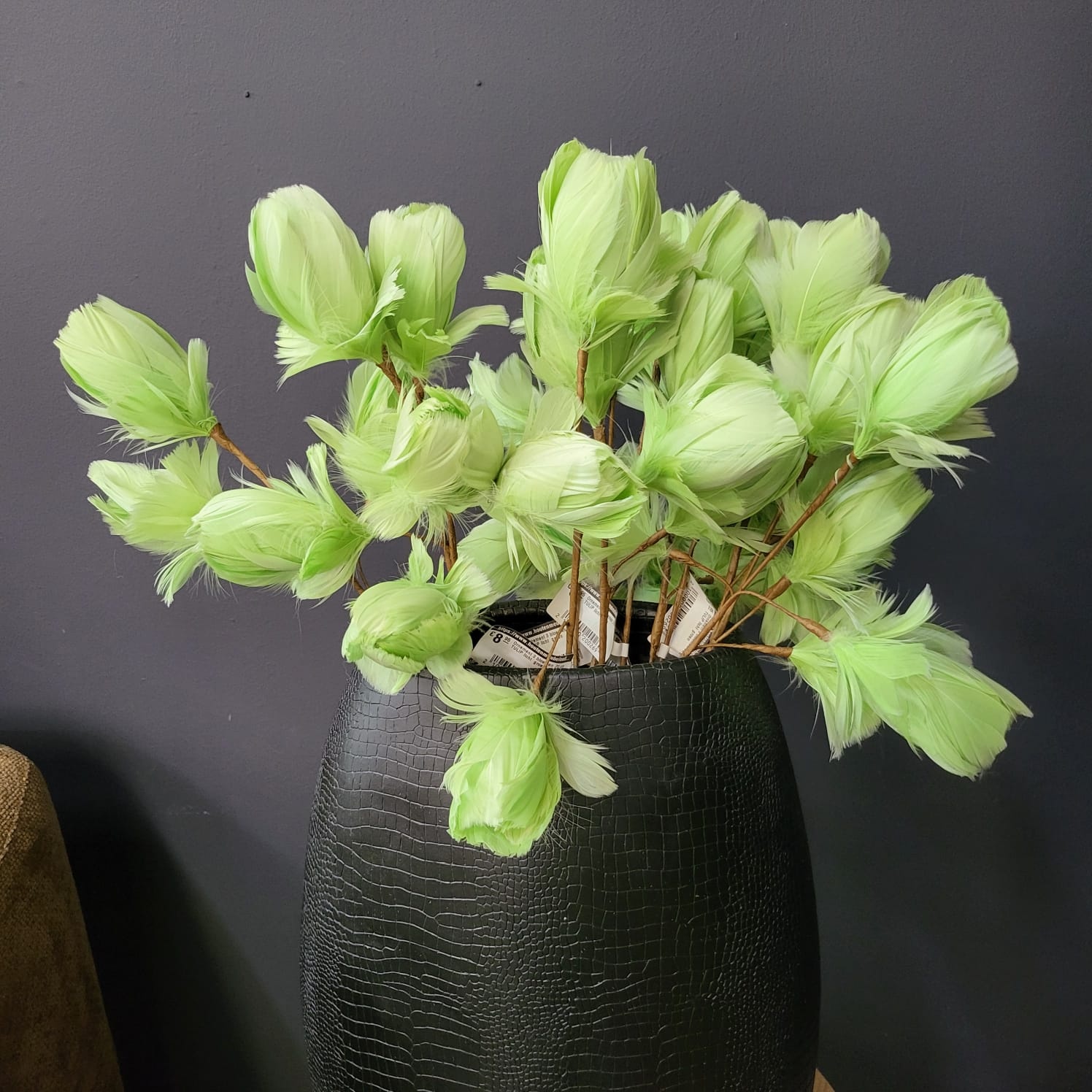 Ornament 3 bloemen 70 cm TULIP licht groen - De Woon Winkel