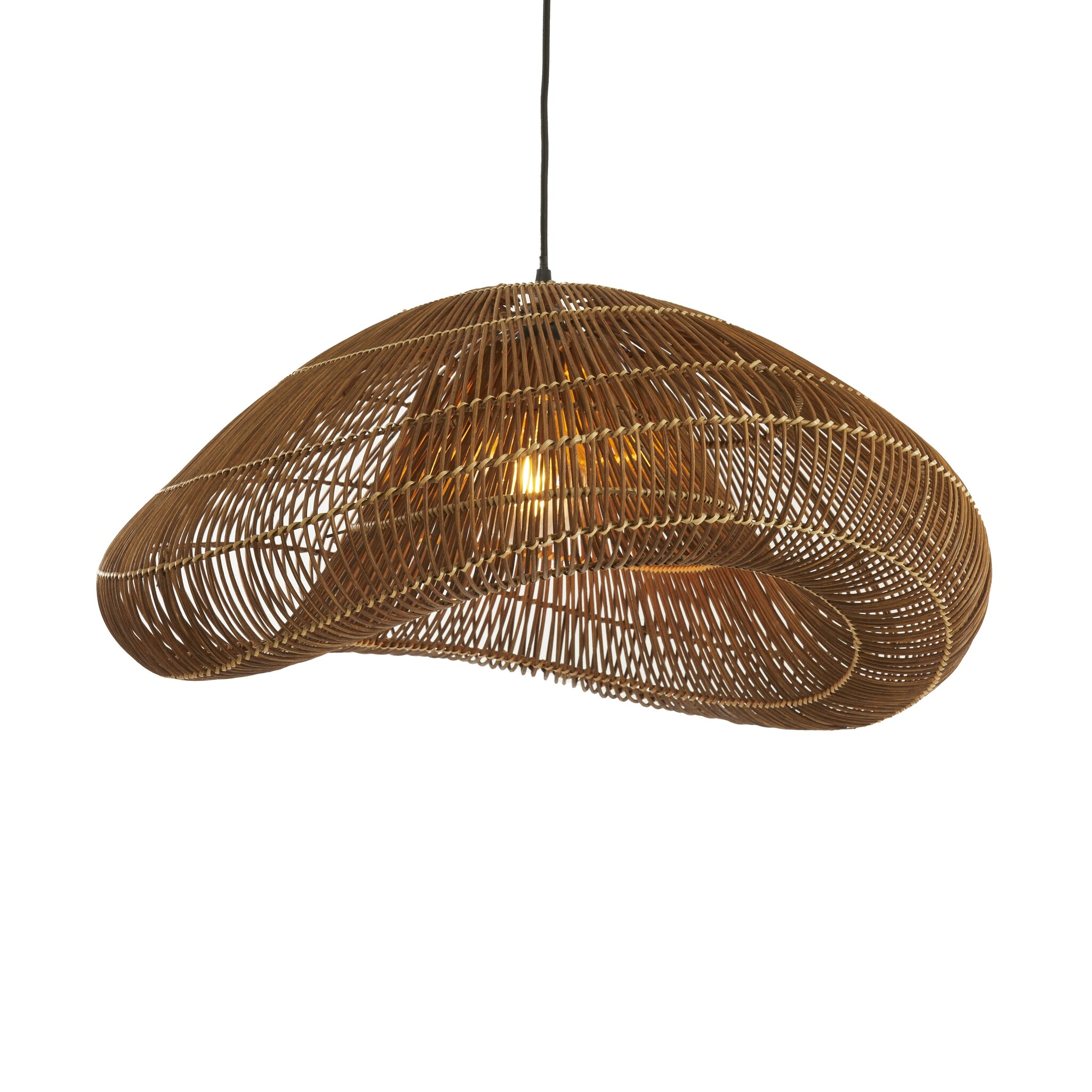 Hanglamp 65x64x30,5 cm JANZUR rattan donkerbruin - Gratis thuisbezorgd ...