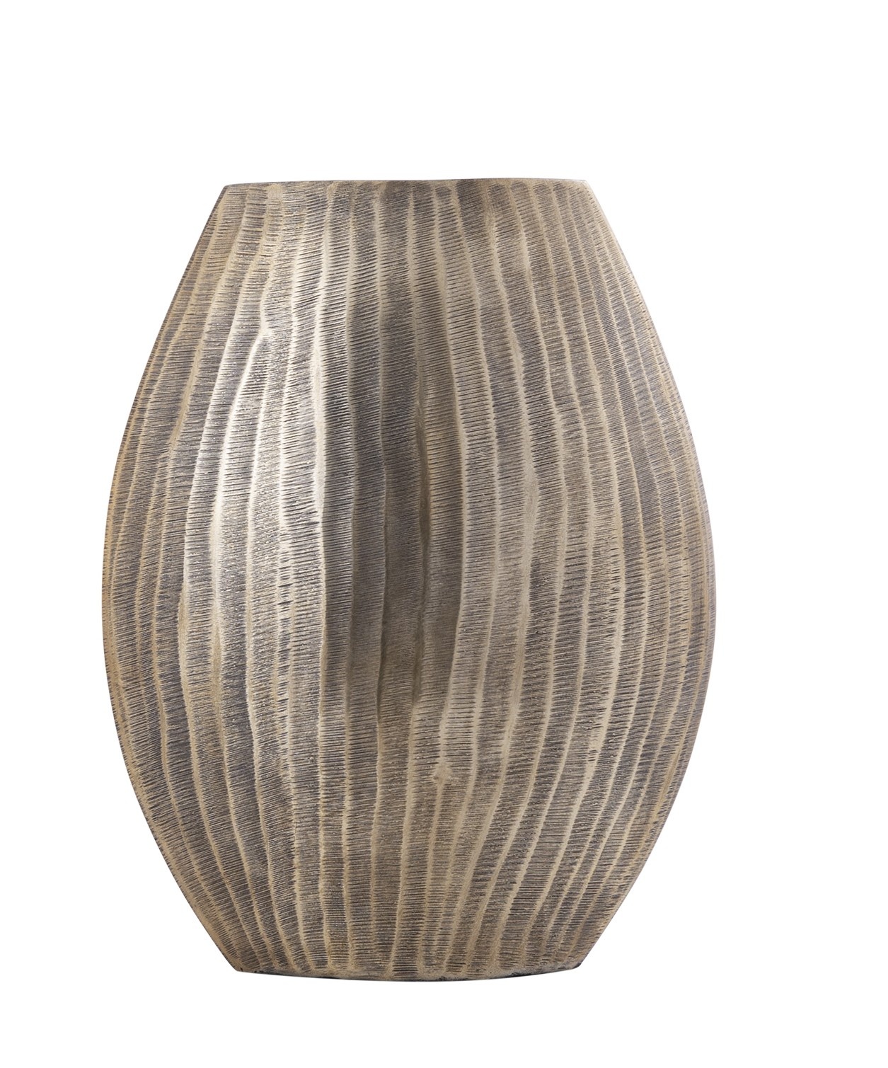 Pot Jowad Antique Gold alu sheet pot rib hoog ovaal S - De Woon Winkel