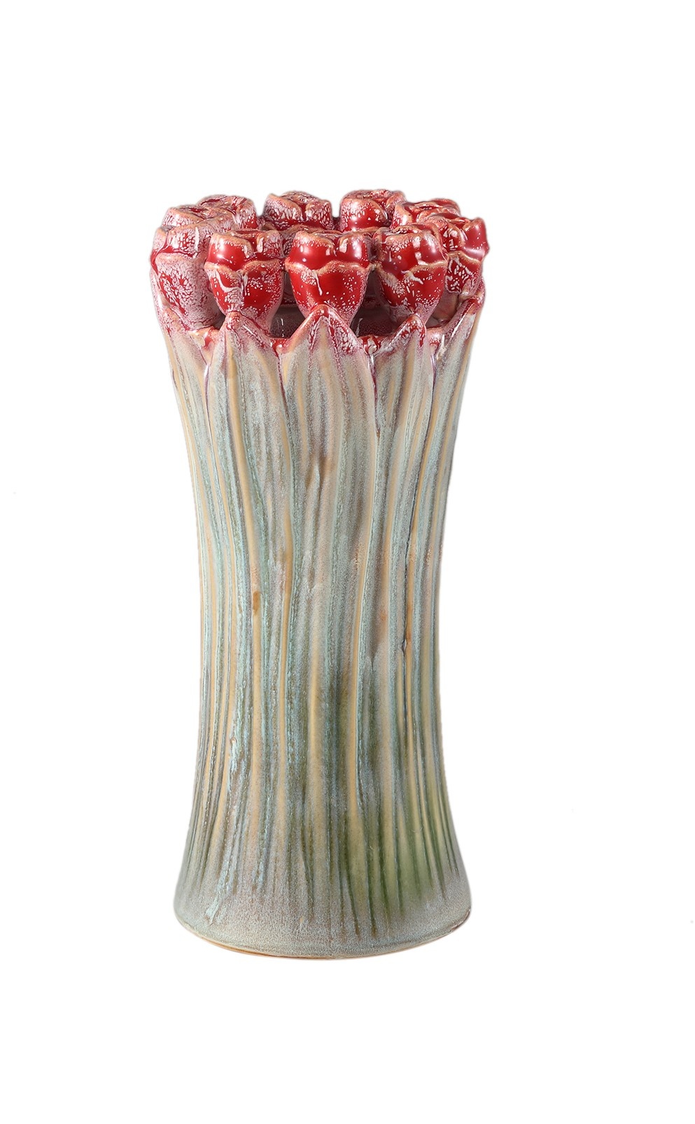 Vaas Tulips Mint Green ceramic tulip shaped M - De Woon Winkel