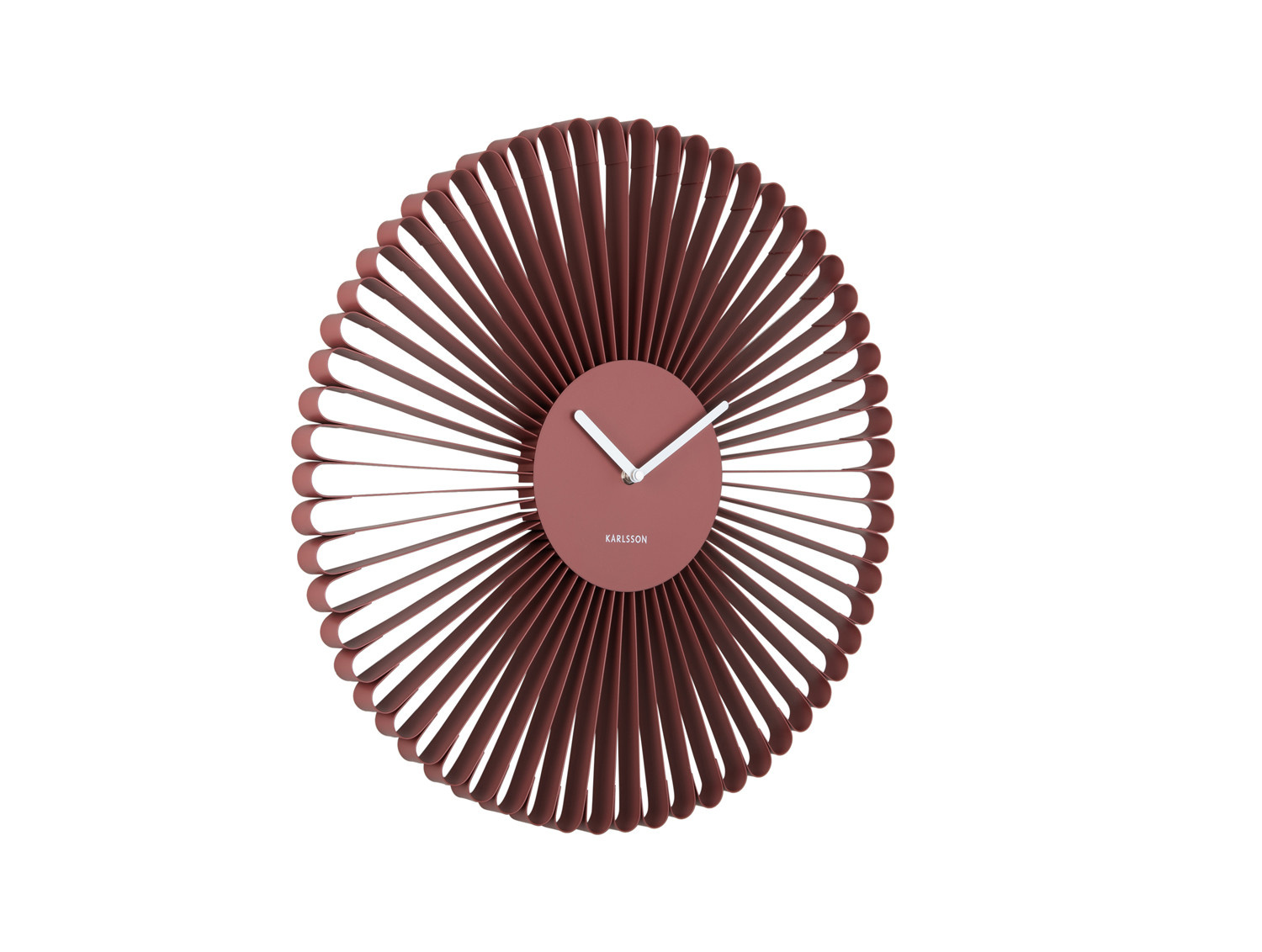 Karlsson Wandklok Cascara – Design klok in rood - De Woon Winkel