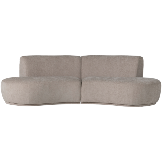 Batavier half ronde bank 4-zits velvet melange zand - Gratis ...