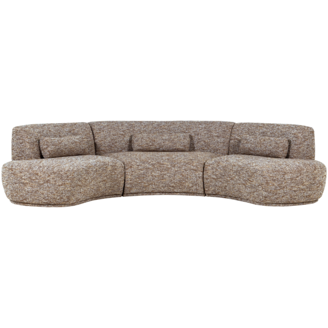 Batavier half ronde bank 6-zits lichtbruin melange - Gratis ...