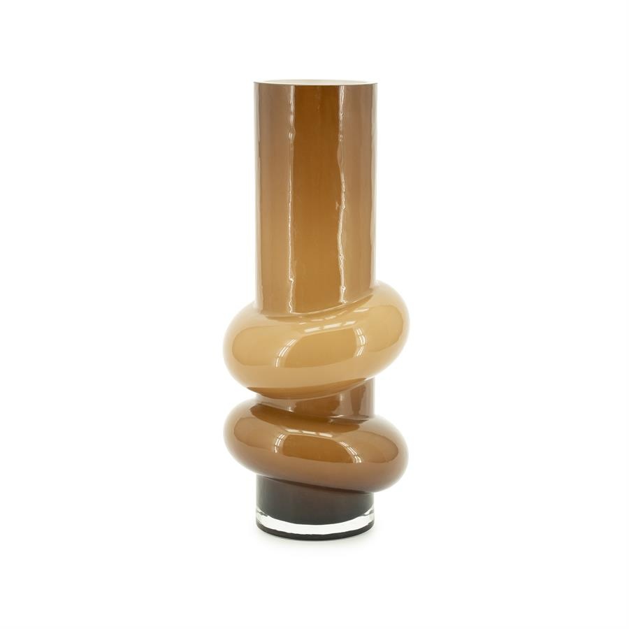 Vaas Curble groot mosterd - By Boo | Mondgeblazen glazen vaas - De Woon ...