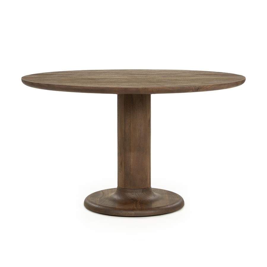 Eettafel Coco rond 130 cm – Mango hout lichtbruin | Eleonora - De Woon ...