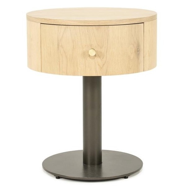 Eleonora Nachtkastje Skye – naturel | Houten nachtkastje met lade - De ...