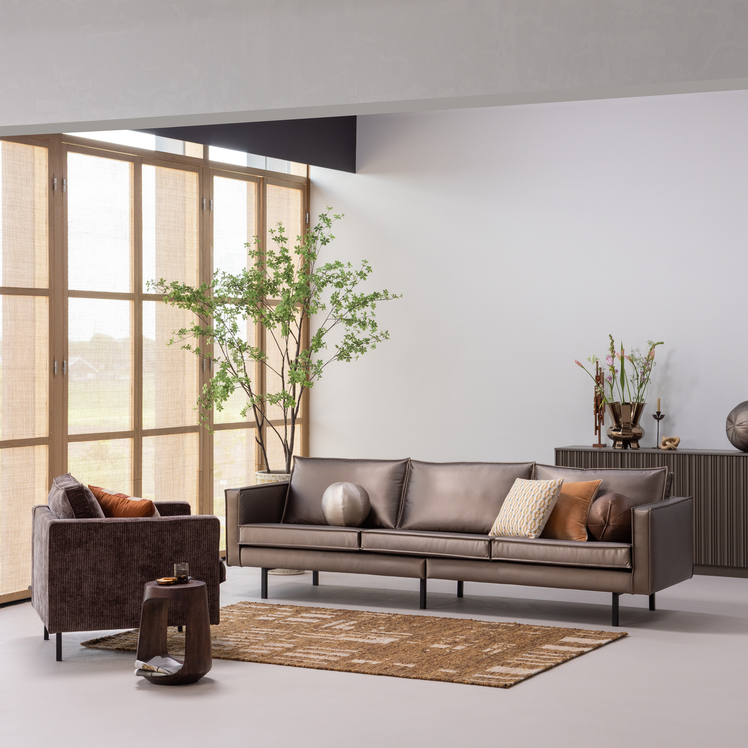 Rodeo Bal Kussen Klein Metallic Naturel - De Woon Winkel