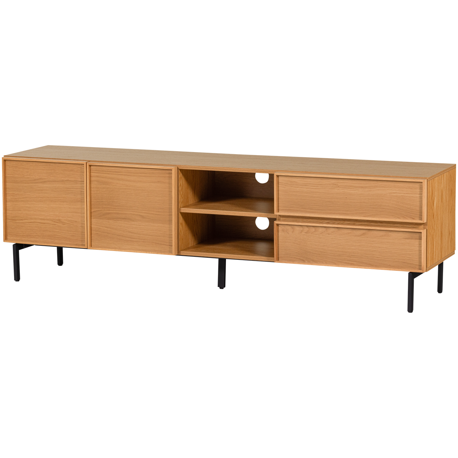 Woood TOURS TV MEUBEL 180 CM MELAMINE/MDF NATUREL - De Woon Winkel