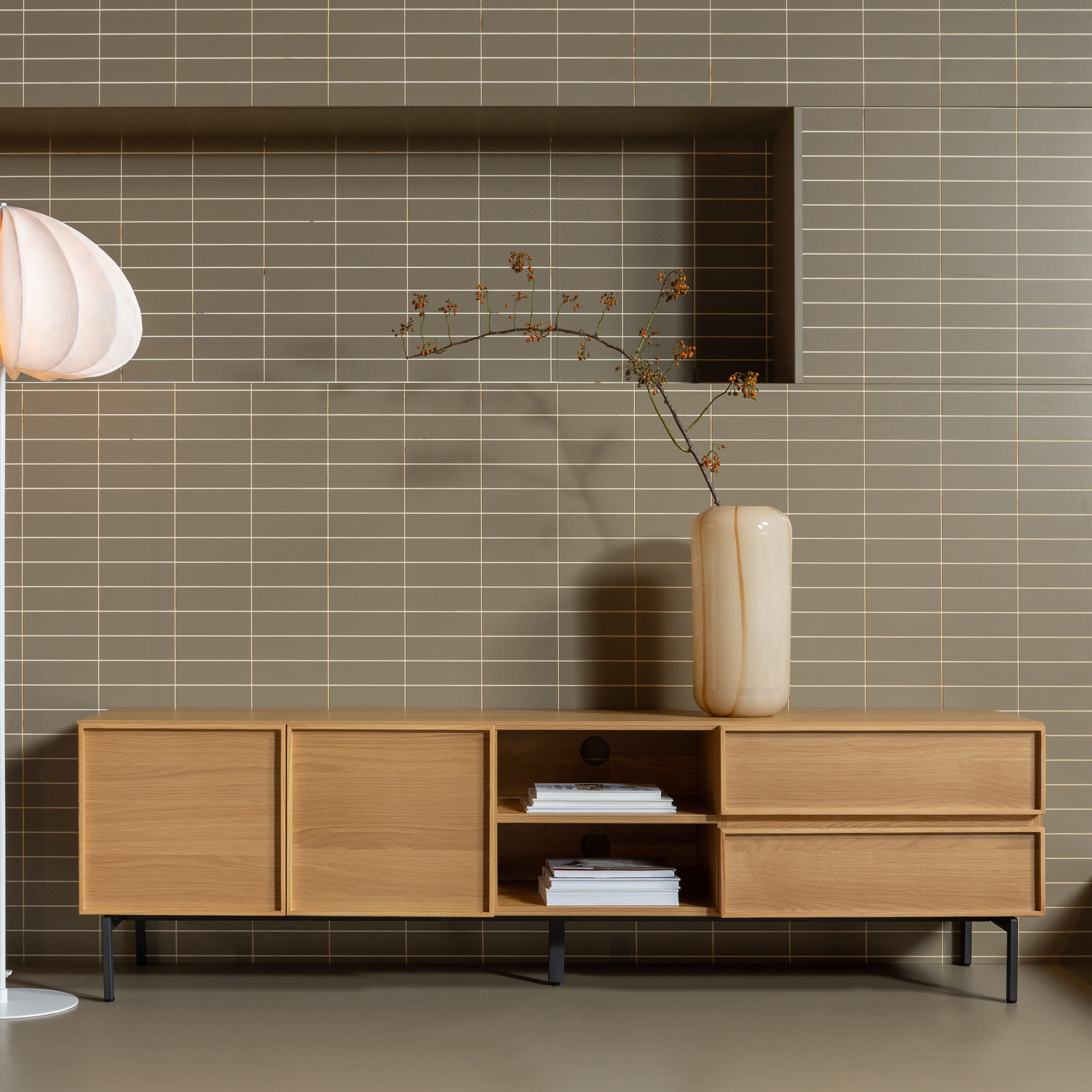 Tours Tv Meubel 180 Cm Melamine/Mdf Naturel - De Woon Winkel
