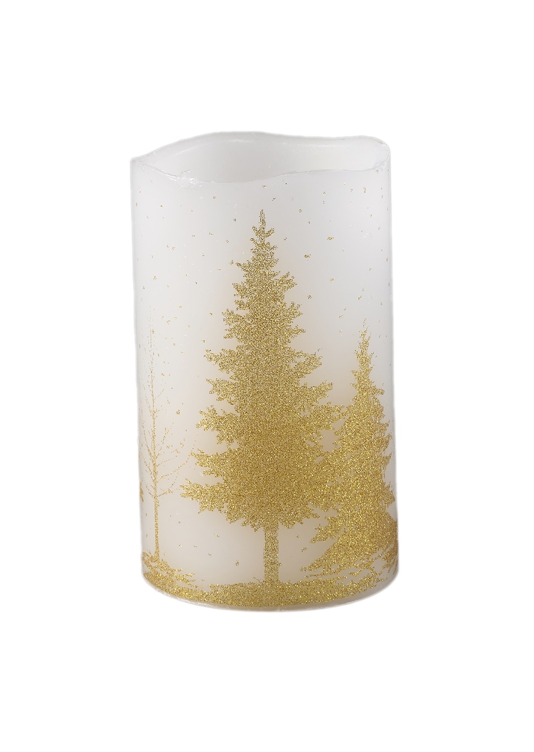 LED Licht Kaars goud tree met beweegbare vlam M - De Woon Winkel