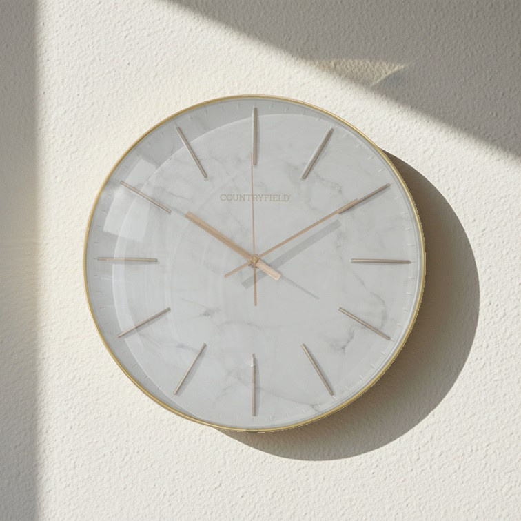 Wandklok Bellamy Wit Marmer Ø 35 cm – Countryfield kopen - De Woon Winkel