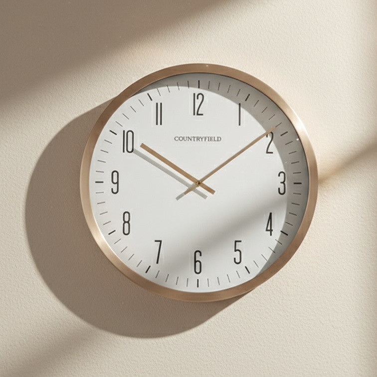 Wandklok Antoin M goud / wit – Countryfield kopen - De Woon Winkel
